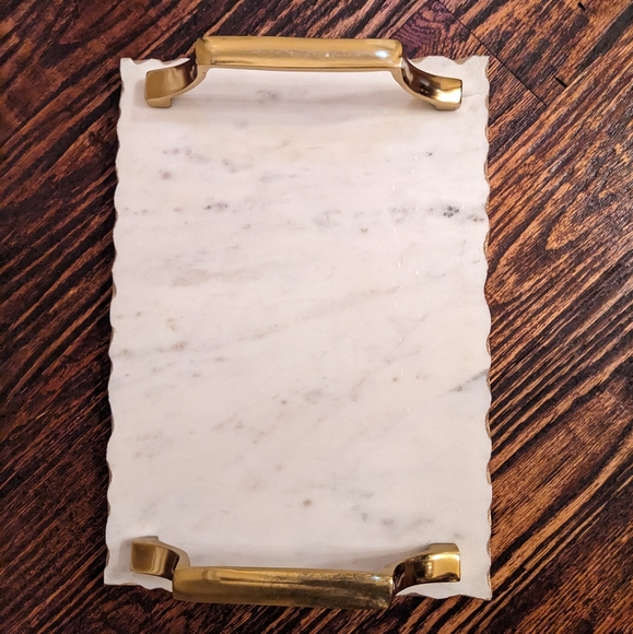 Kitchen | New Marble Decorative Tray With Gold Handles | Poshmark